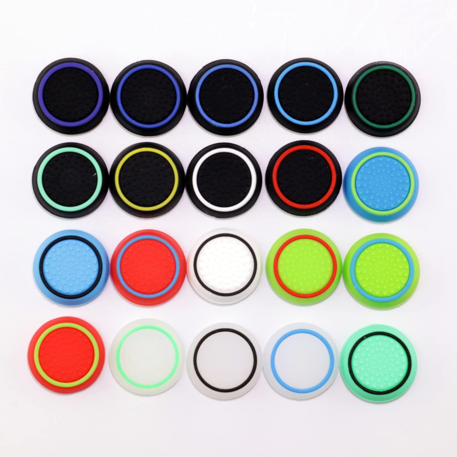 Amazon.com: 2pcs Silicone Thumb Stick Grips Cover for PS5 PS4 PS3 PS2 ...