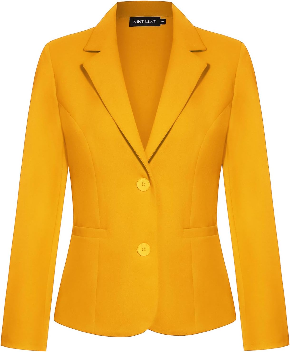 MINTLIMIT Womens Button Front Blazers Casual Long Sleeve Lapel Collar ...