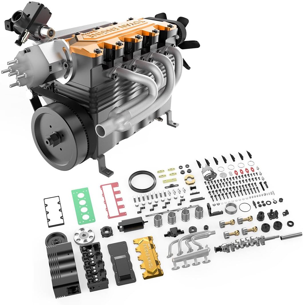 Amazon.com: LACOS Full Metal Engine Model Kit That Works, TOYAN FS ...