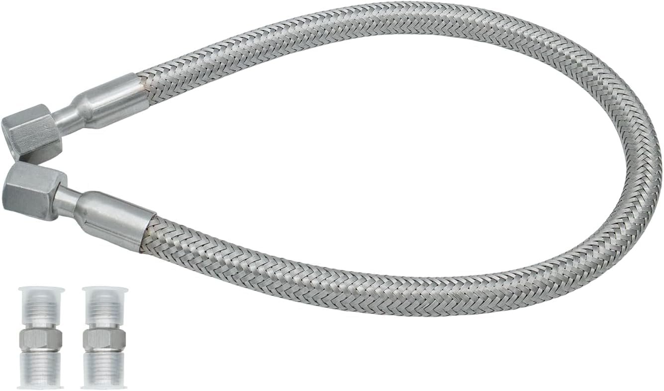 Industrial-Grade Stainless Steel 1/4" Compressor Jumper Hose,20" Length ...