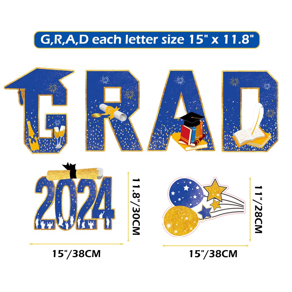 Snapklik.com : Graduation Yard Signs, 6P Blue Class Of 2024 Sign ...