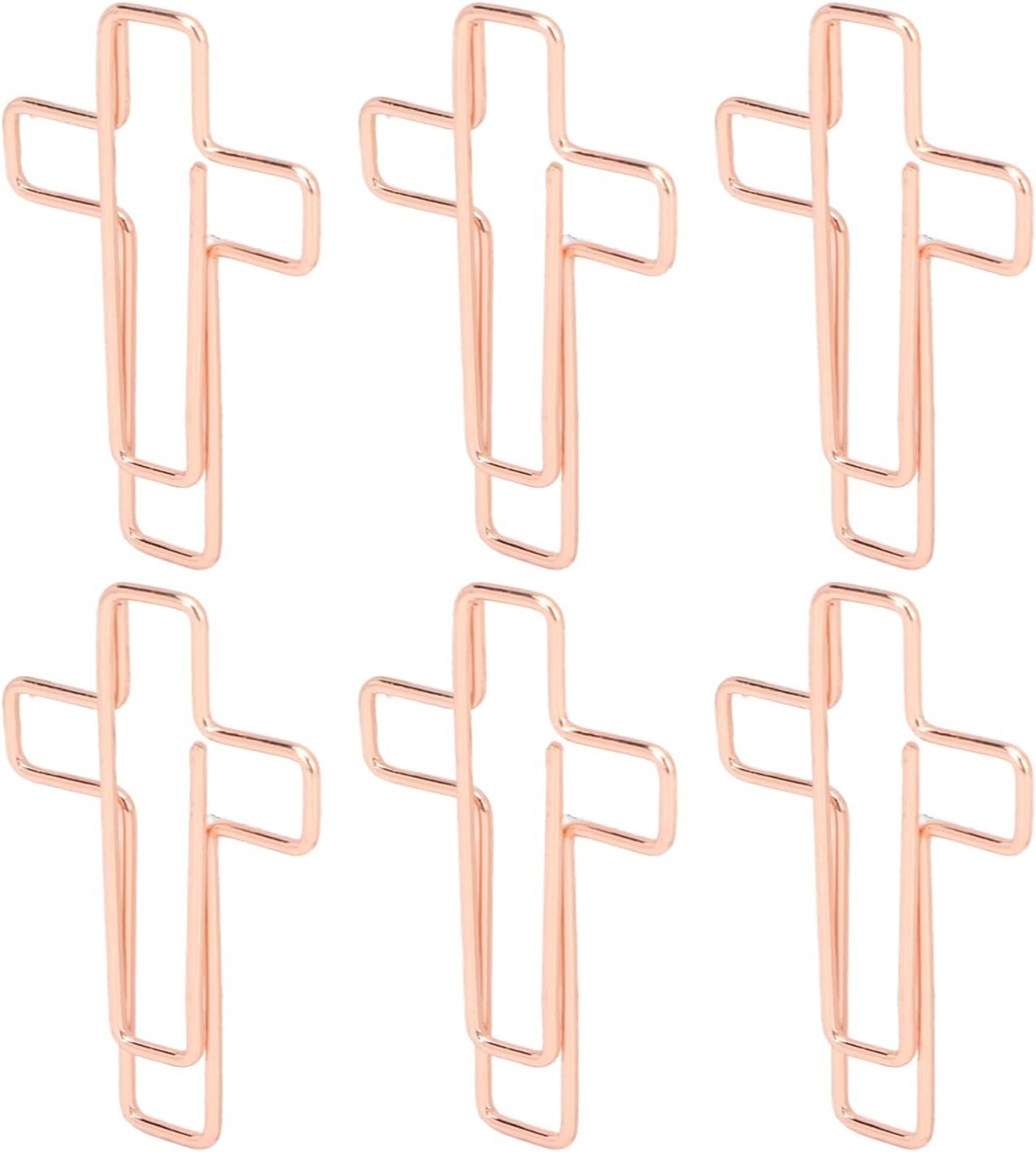 Amazon.com : Fdit 100PCS Cross Paper Clips, Rose Gold Metal Paper ...