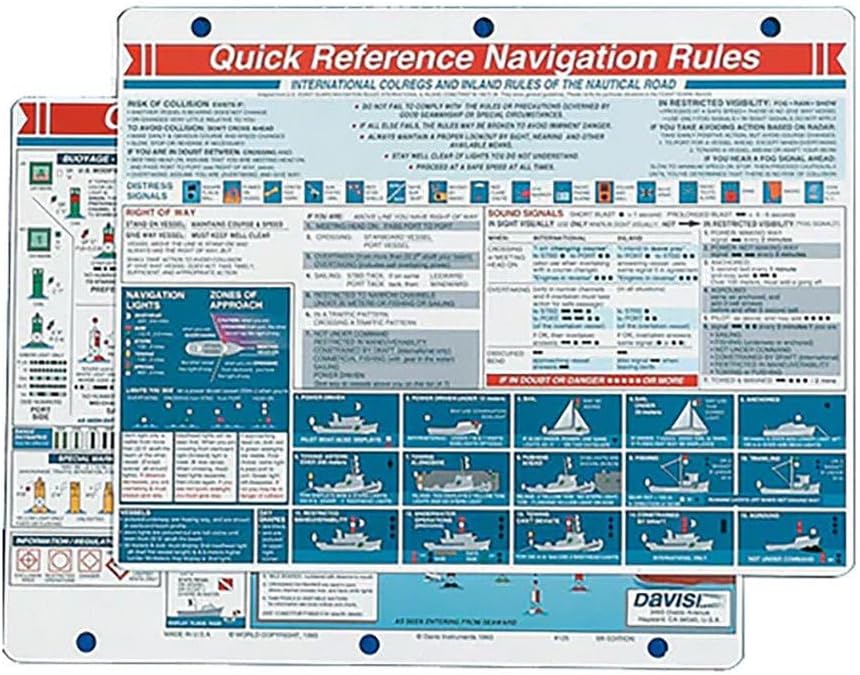 Amazon.com: Davis Instruments Navigation Rules Quick Reference Card ...