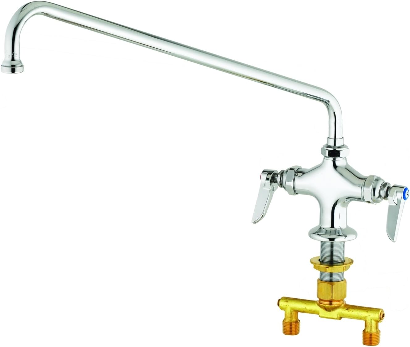 T&S Brass B-0200CR-PRISON Double Pantry Swivel Base Faucet with Single ...
