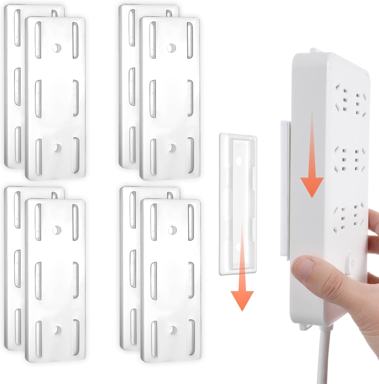 Amazon.com: Self-Adhesive Power Strip Holder,6 Pcs Socket Holder Wall ...