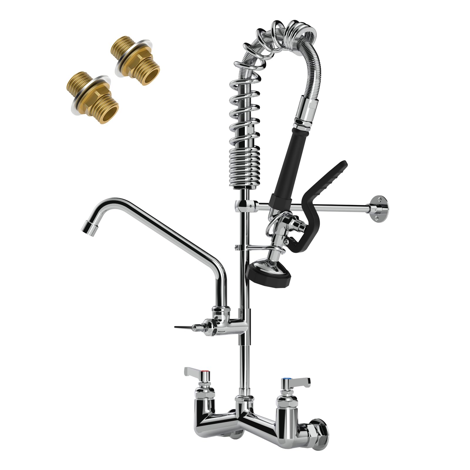 FAUAID Commercial Sink Faucet with Sprayer 25" Height 8" Adjustable ...