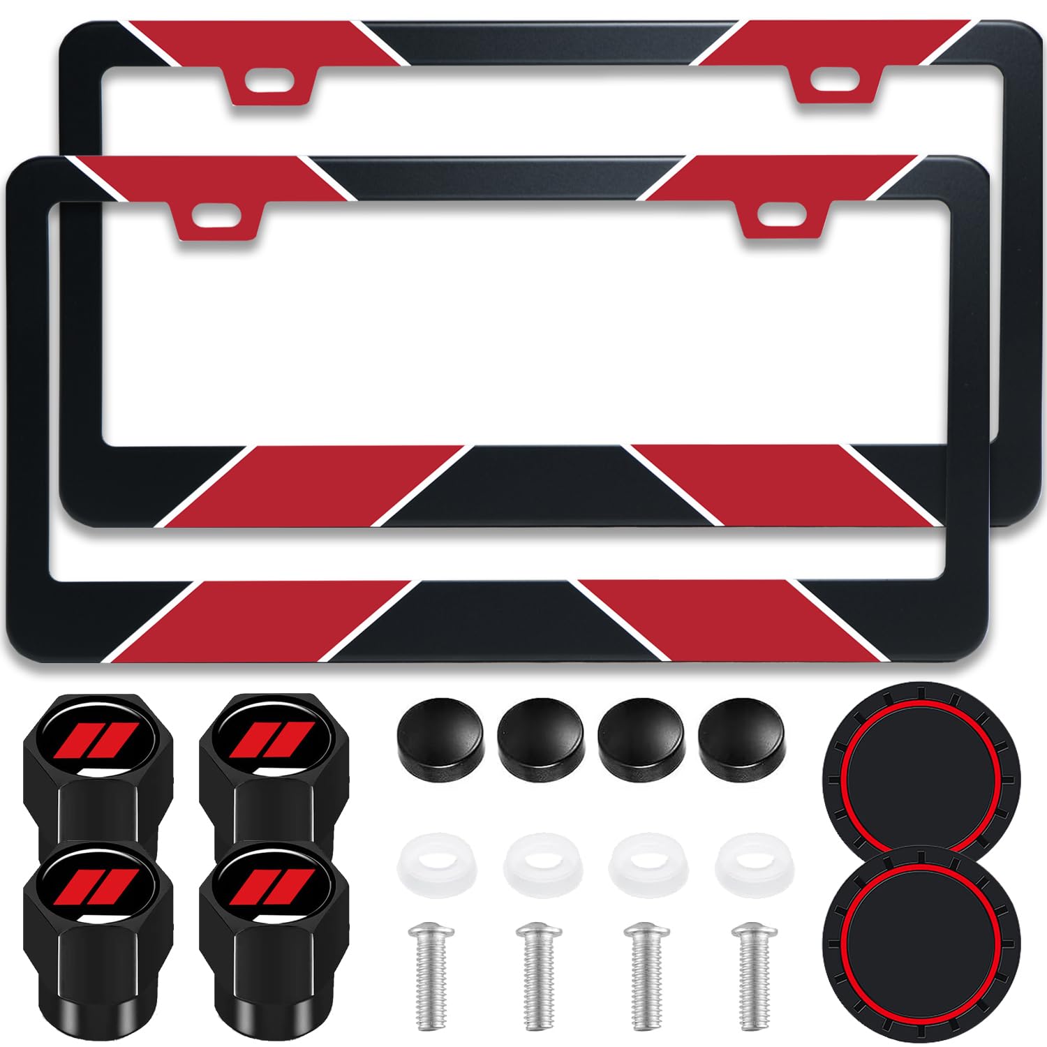 Amazon.com: Muamos License Plate Frame Kit, 2 Pack Aluminum License ...