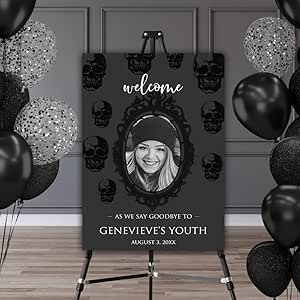 Amazon.com: Personalized Death to My 20s Party Welcome Sign, Funeral ...