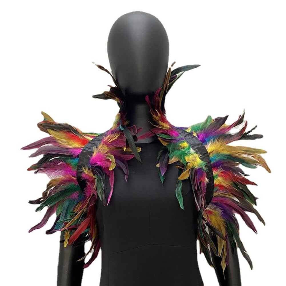 Amazon.com: SEADEAR Feather Shrug Cape Women, Feather Cloak Fluffy ...
