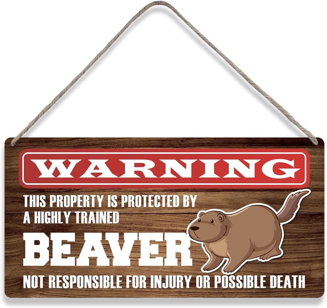 Tokpac Country Style Wall Decor Beaver Warning Wooden Signs Positive ...