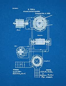 Amazon.com: Tesla Dynamo Electric Machine Patent Print Blueprint (8.5 ...