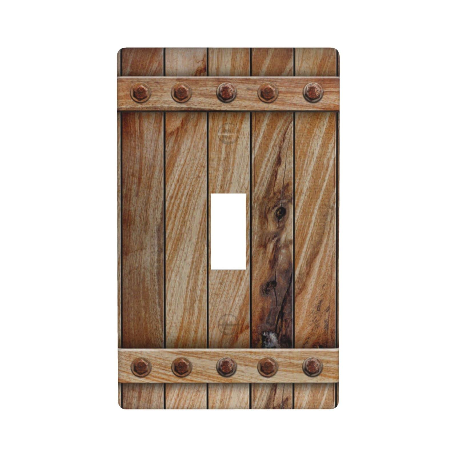 Brinkaloo Farmhouse Rustic Barn Door Texture Light Switch Cover ...