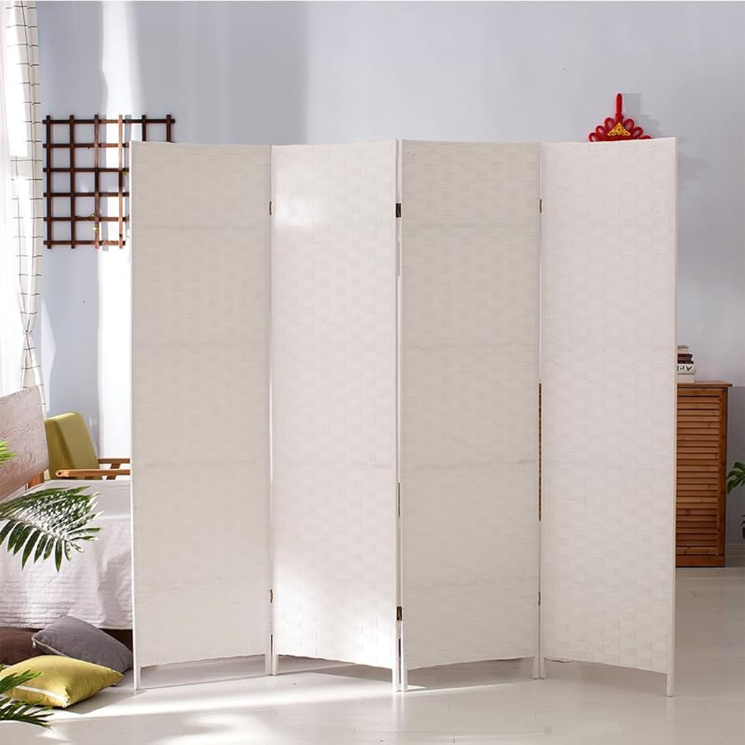 YATAI Wooden Room Divider, 4-Panel Privacy Foldable Partition Room ...