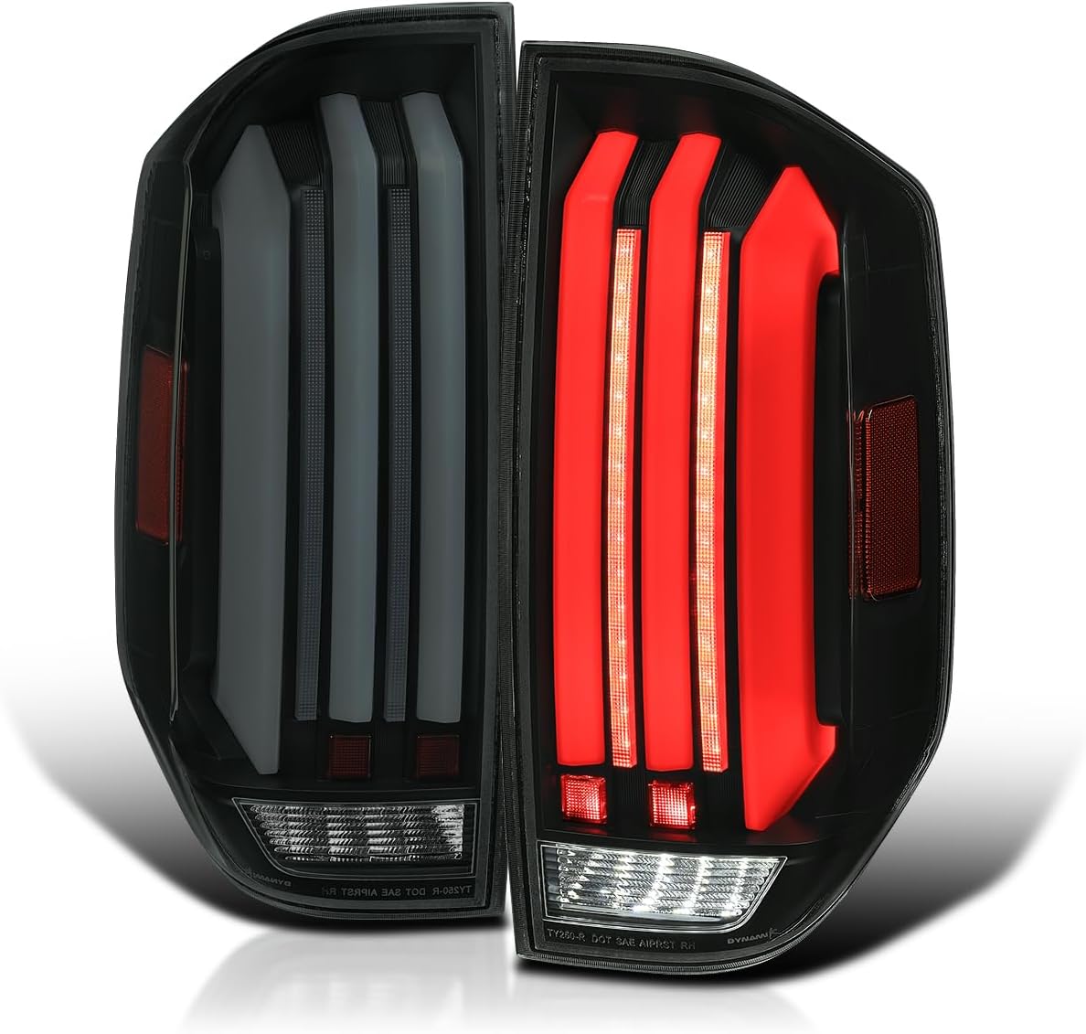 Amazon.com: Spec-D Tuning Matte Black Smoke Full LED Strip Tail Lights ...