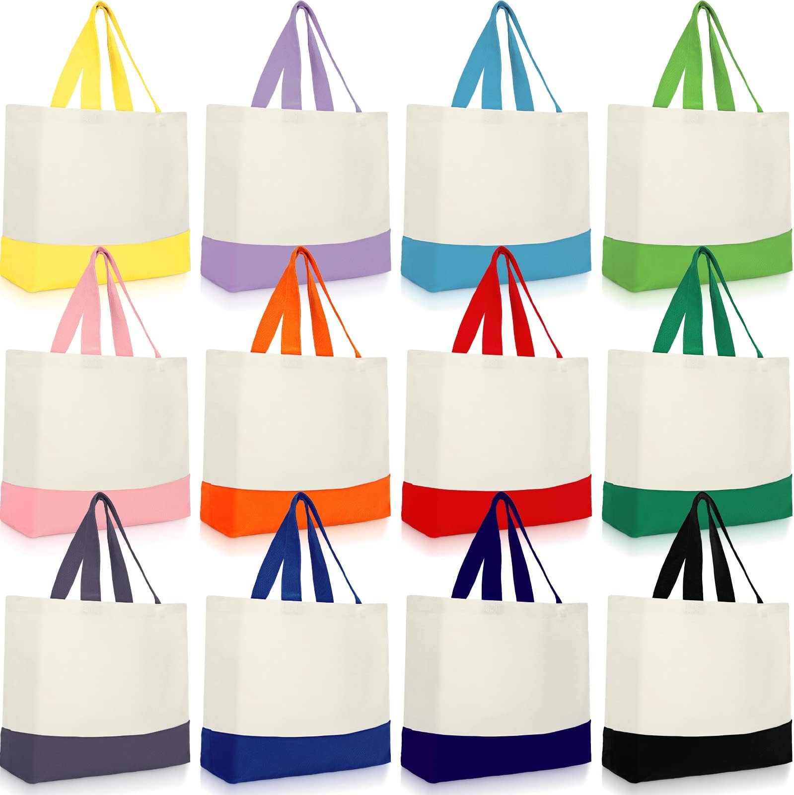 Amazon.com - Amylove 8 Pcs 4 Colors Mini Canvas Tote Bag with Pockets ...