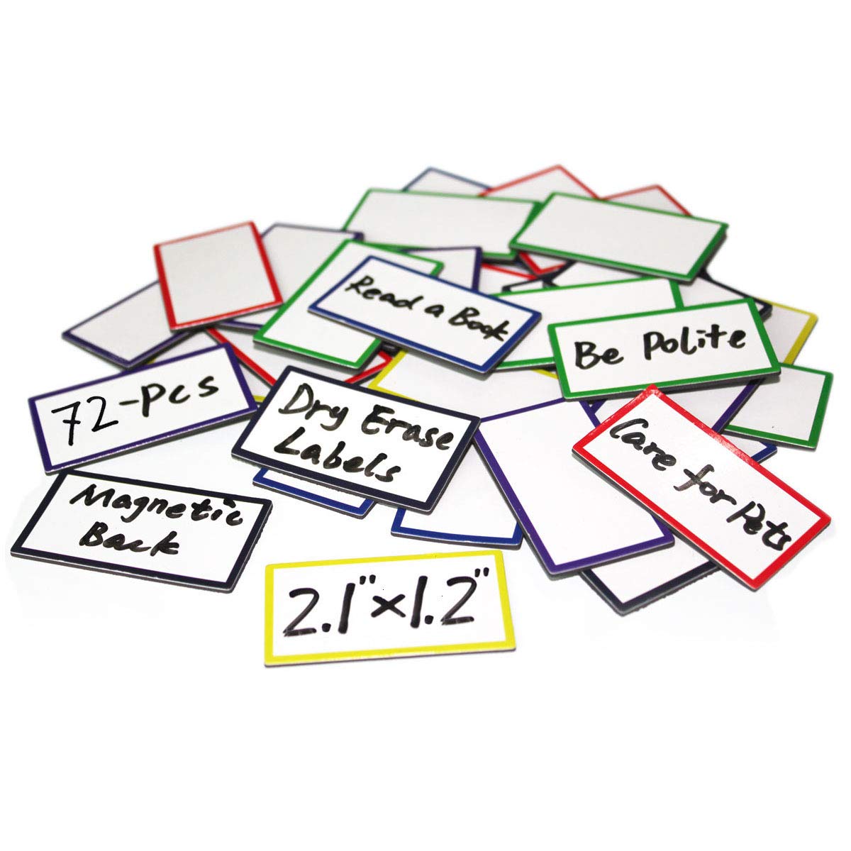 Buy 72-Pcs Magnetic Dry Erase Labels Name Plates Tags 2.1" x1.2 ...