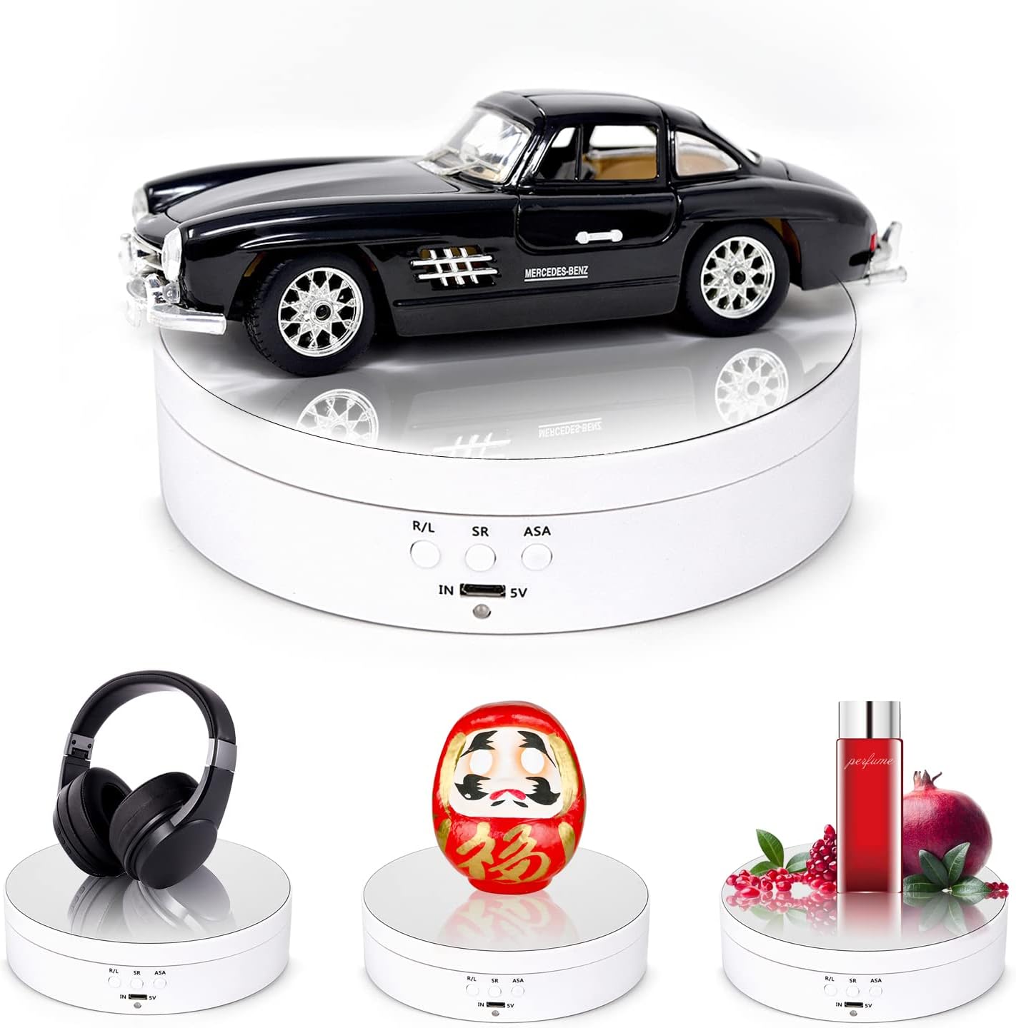 Leadleds Motorized Rotating Turntable, 5.4 Inch Diameter 360 Degree ...