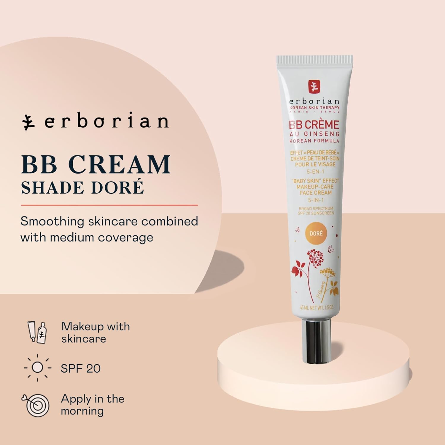 Erborian BB Cream with Ginseng - Lightweight Buildable Coverage with ...