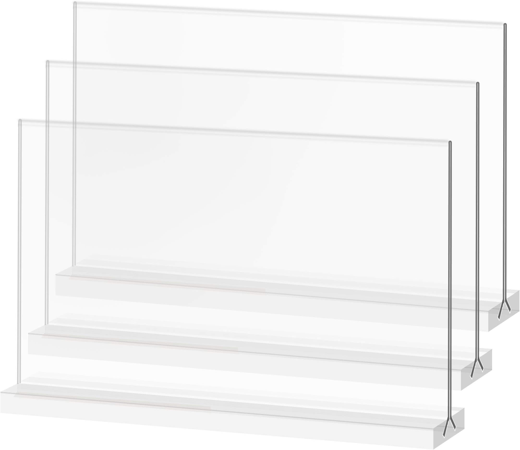Amazon.com : 10 Pcs Clear Sign Holder Acrylic L-Shaped Table Card ...