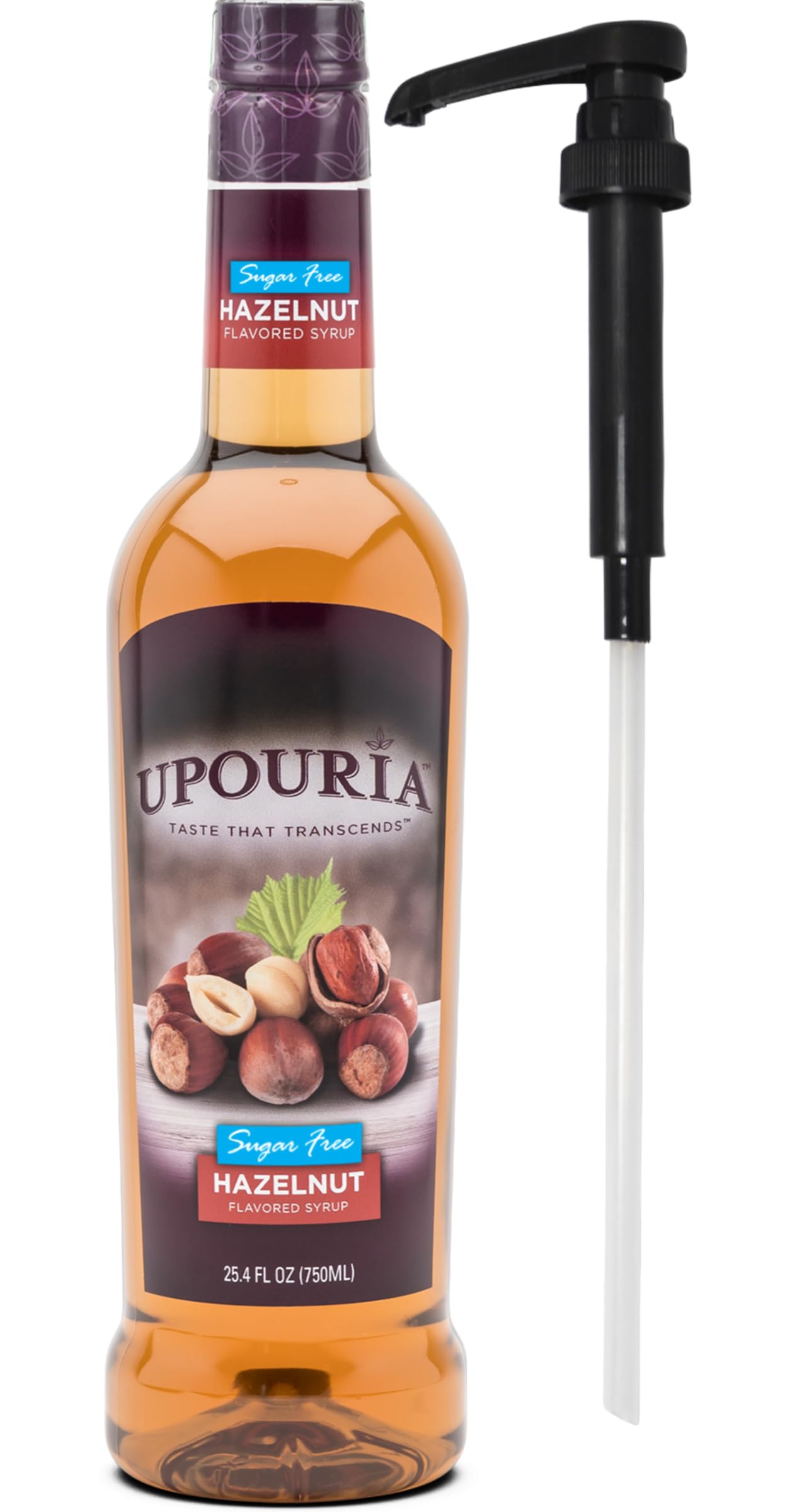 Amazon.com: Upouria Sugar Free Hazelnut Flavored Syrup, 100% Vegan and ...