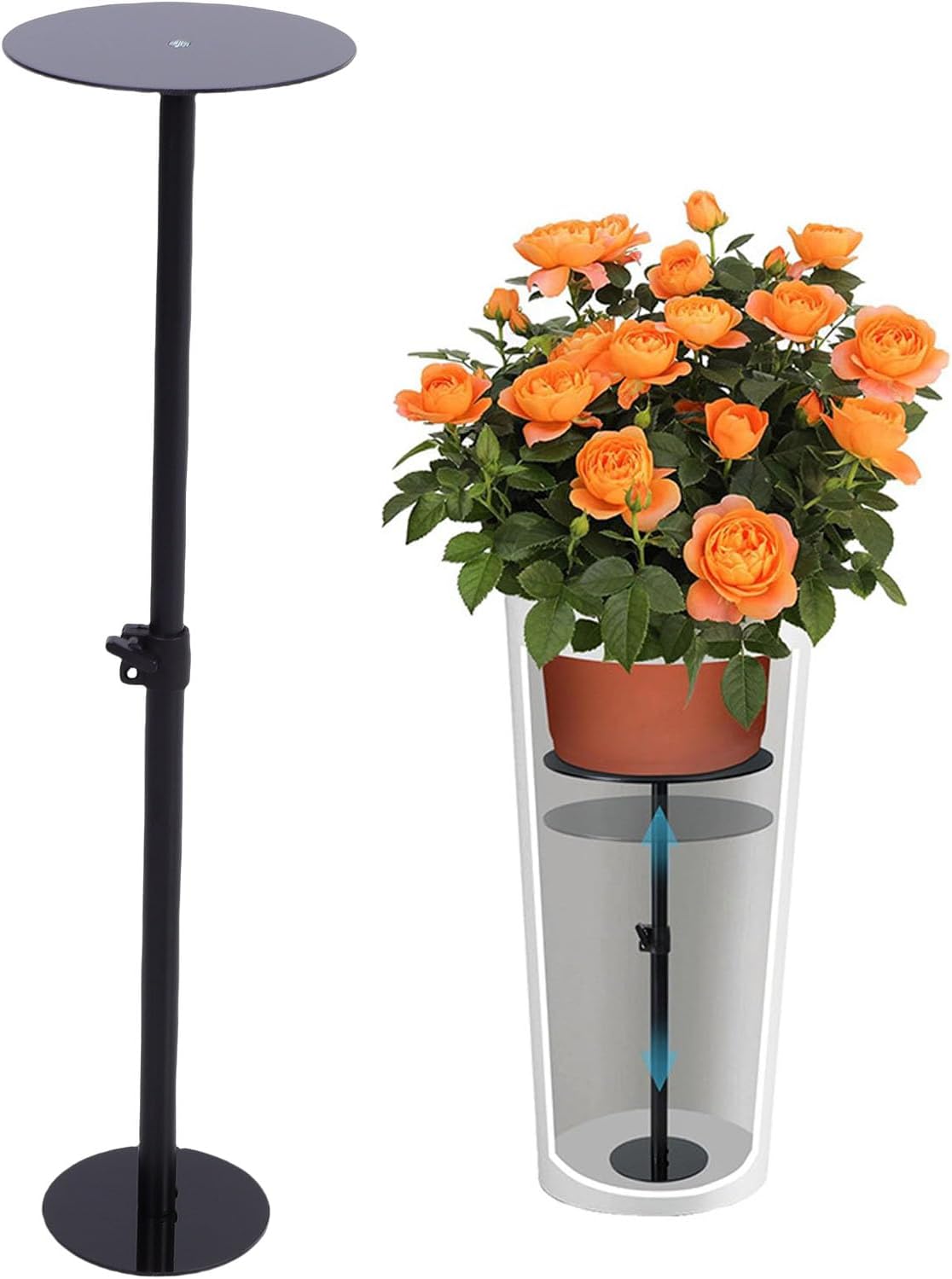 Amazon.com: Jiawu Adjustable Plant Risers, Carbon Steel Planter Inserts ...