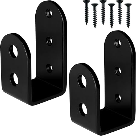 2 Pack Heavy Duty 2x4 Door Barricade Brackets Steel U Bracket Drop Open ...