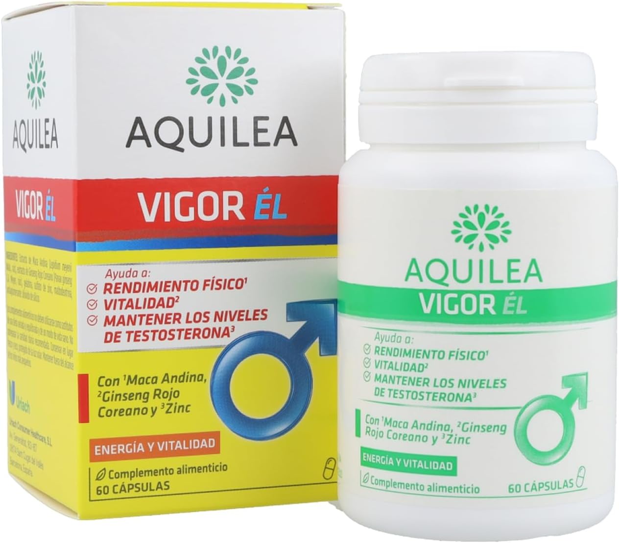 AQUILEA | VIGOR ÉL | 60 cápsulas | Ginseng Rojo Coreano y Maca Andina ...