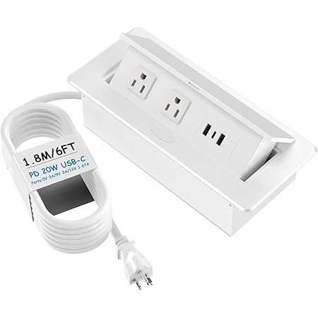 Amazon.com: PD 20W USB C Pop up Outlets Desk Recessed Power Stripwith ...