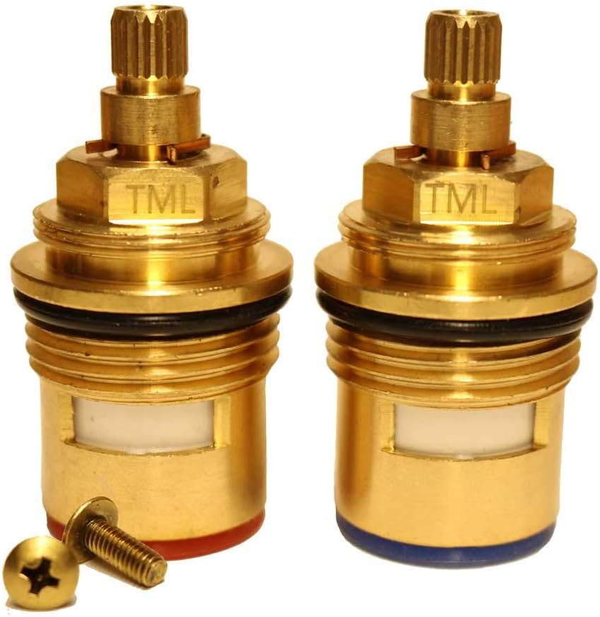 BSP 3/4" Pair of Bath Tap Cartridges Quarter Turn x 50mm x 20 teeth ...