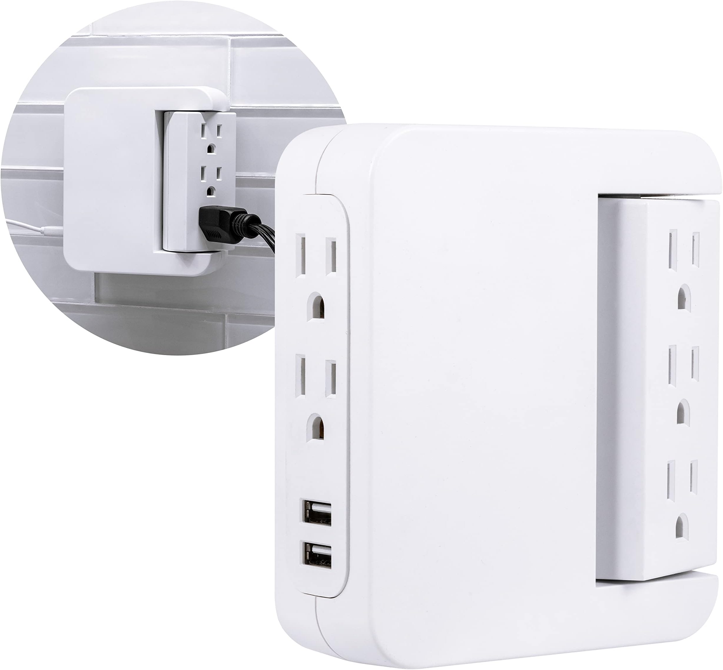 Amazon.com: GE Pro 2-Outlet Extender with 2 USB Ports, Surge Protector ...