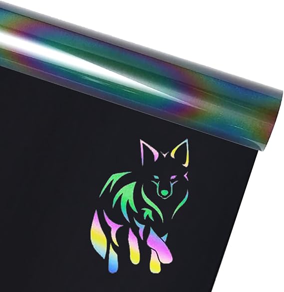 Amazon.com: Reflective Rainbow Heat Transfer Vinyl, 12" × 10ft ...