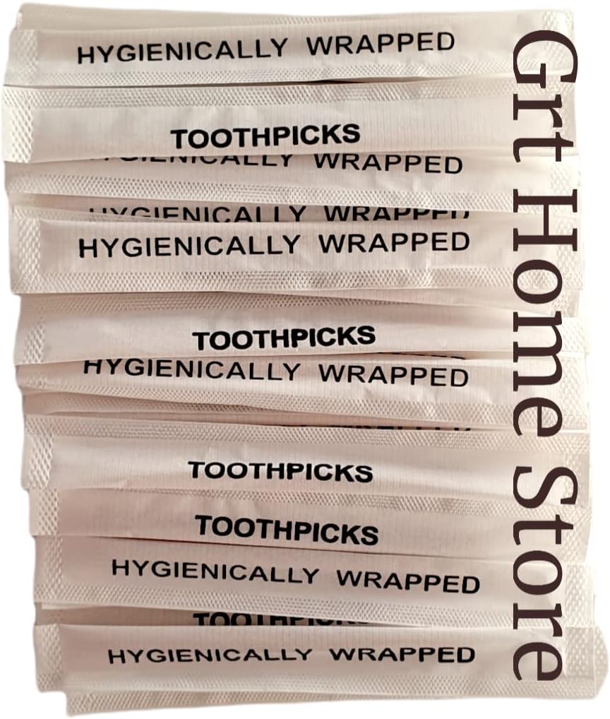 50 x Wooden Toothpicks ~ Hygienically & Individually Wrapped : Amazon ...