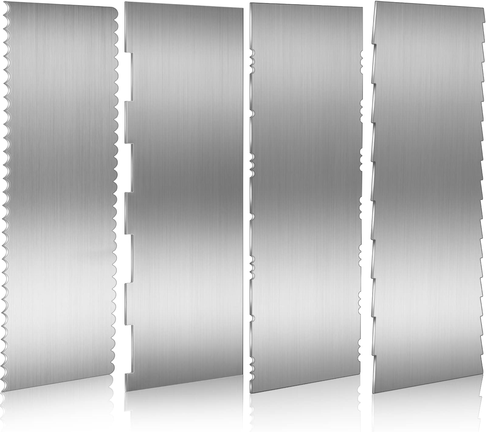 Amazon.com: Patelai 10 Inch Stainless Steel Metal Cake Scraper Large ...