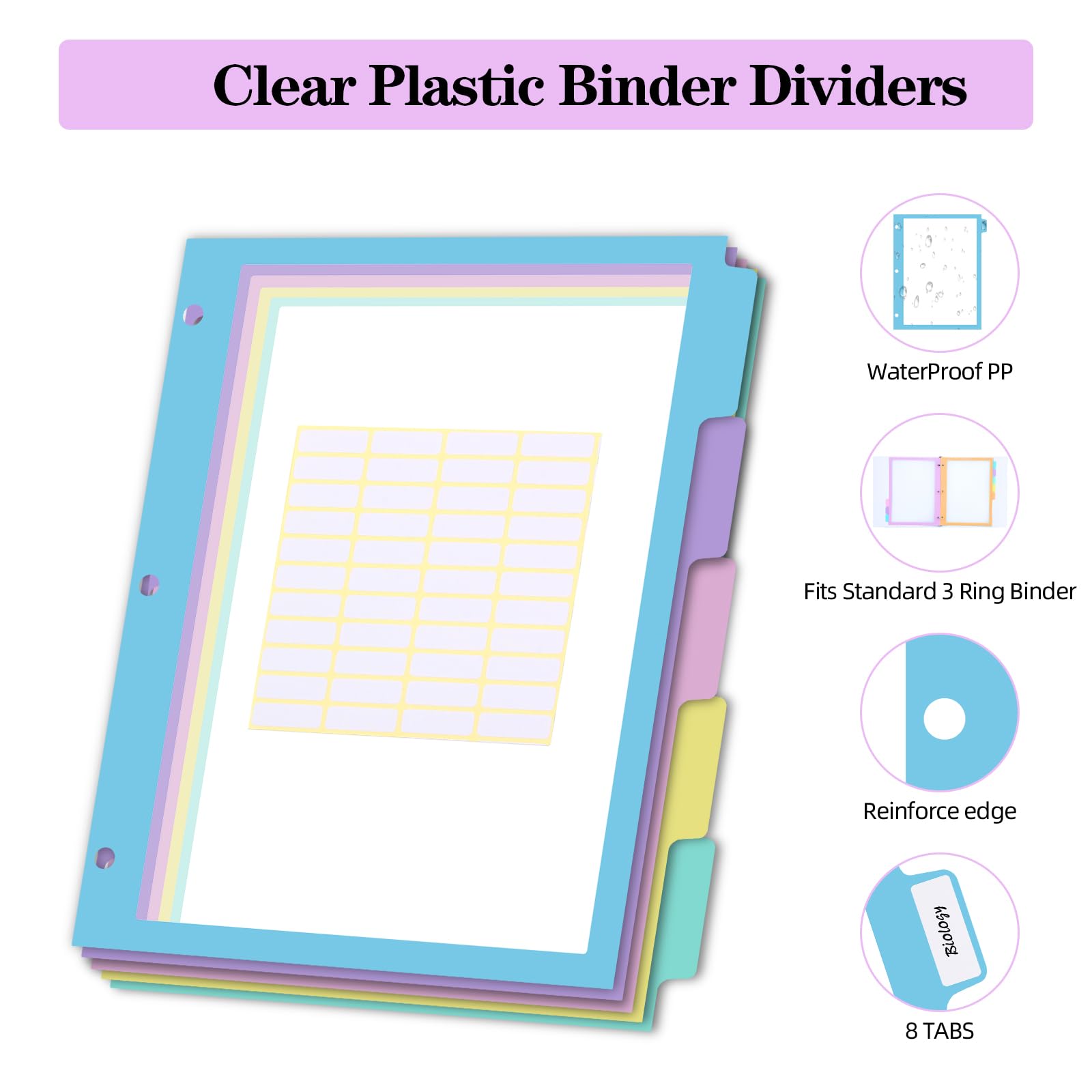 3-ring Binder Organizers XUCHUN 8-Tab Binder Dividers With Pockets - 6 ...