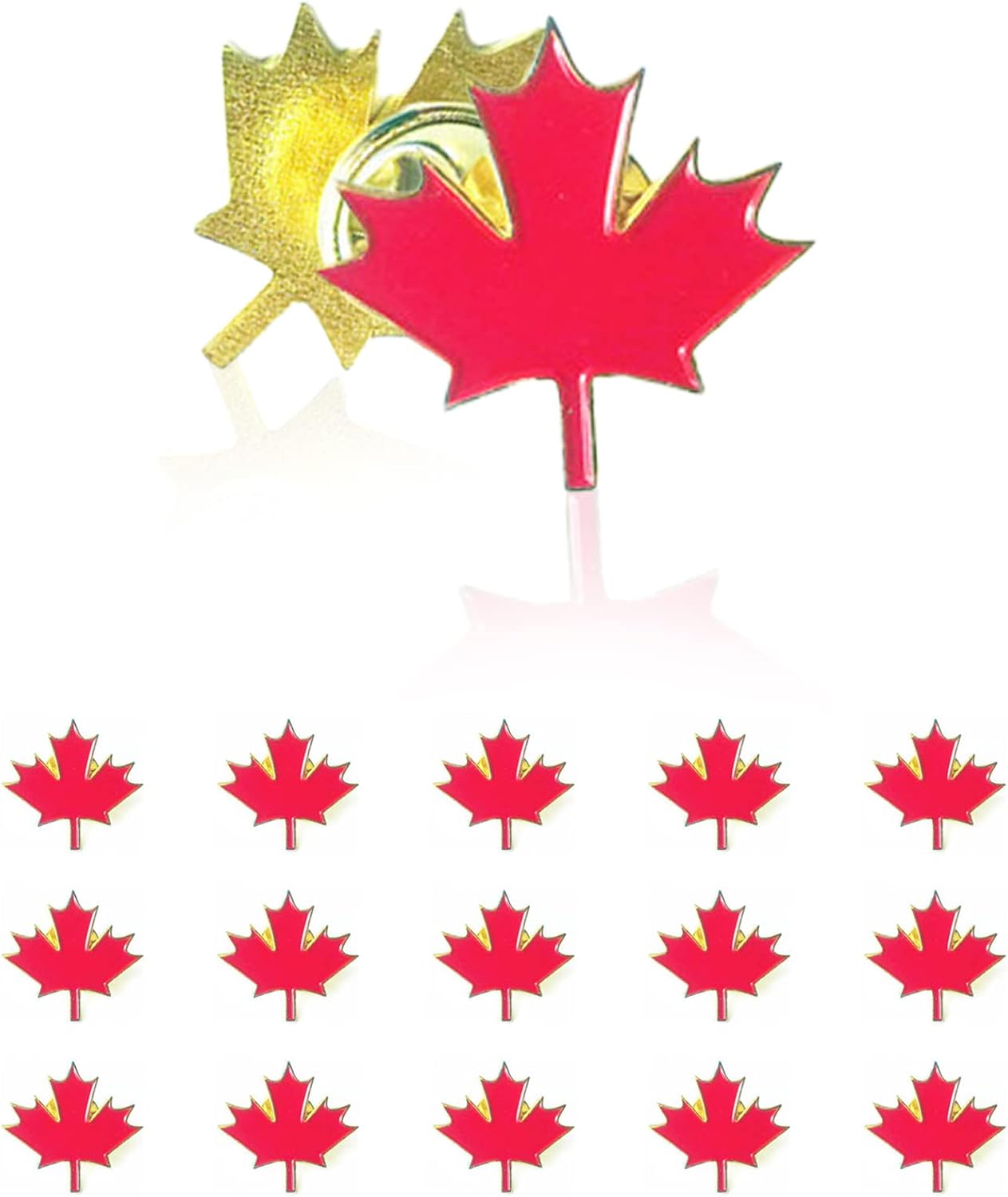 15 Pack Canada Pins Maple Leaf Brooch Canadian National Lapel Pins Made ...