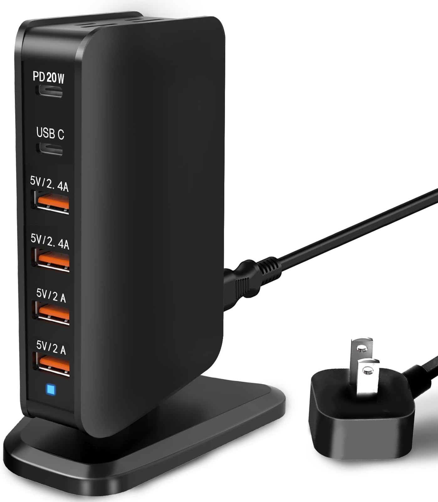 Amazon.com: USB Charger Block RISWOJOR, 40W/8A 6 Port USB Charging ...