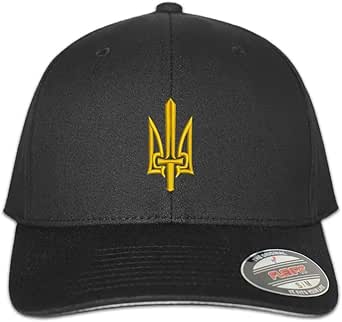 Ukraine Tryzub Coat of Arms Embroidered Logo Flex Fitted Hat Ukraine ...