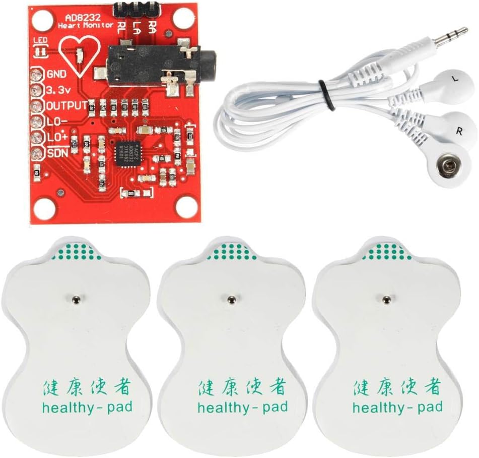 DC 3.3V AD8232 ECG Módulo de Medición del Kit de Monitor Cardíaco ...