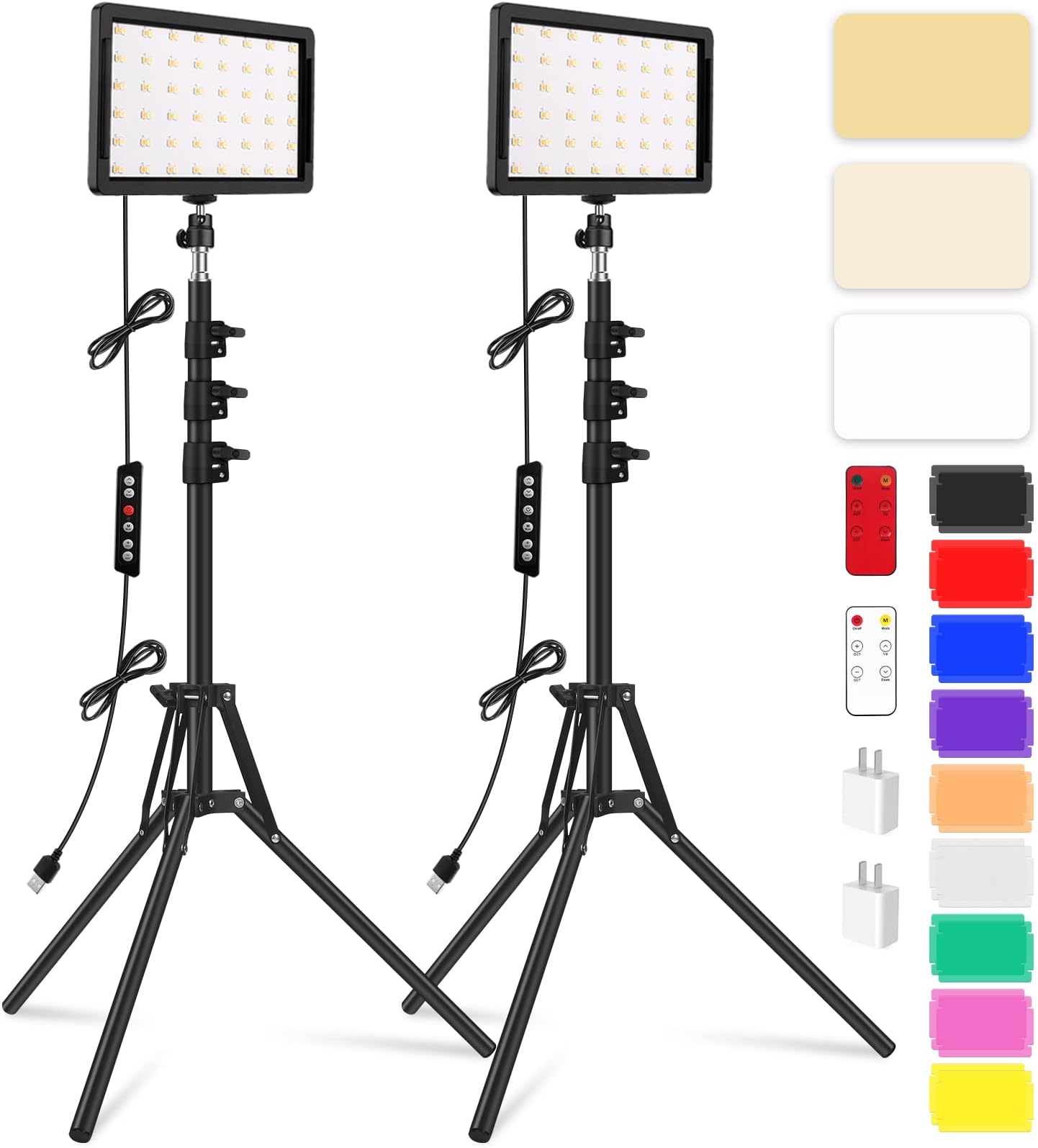 Amazon.com : Unicucp 2 Packs LED Video Light Kit with 61.99" Tripod ...