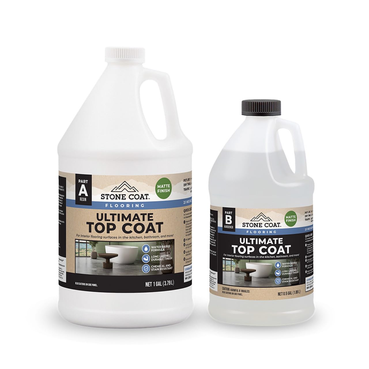 Amazon.com: Stone Coat Flooring Ultimate Top Coat 1.5 Gal (1 Gal Part A ...