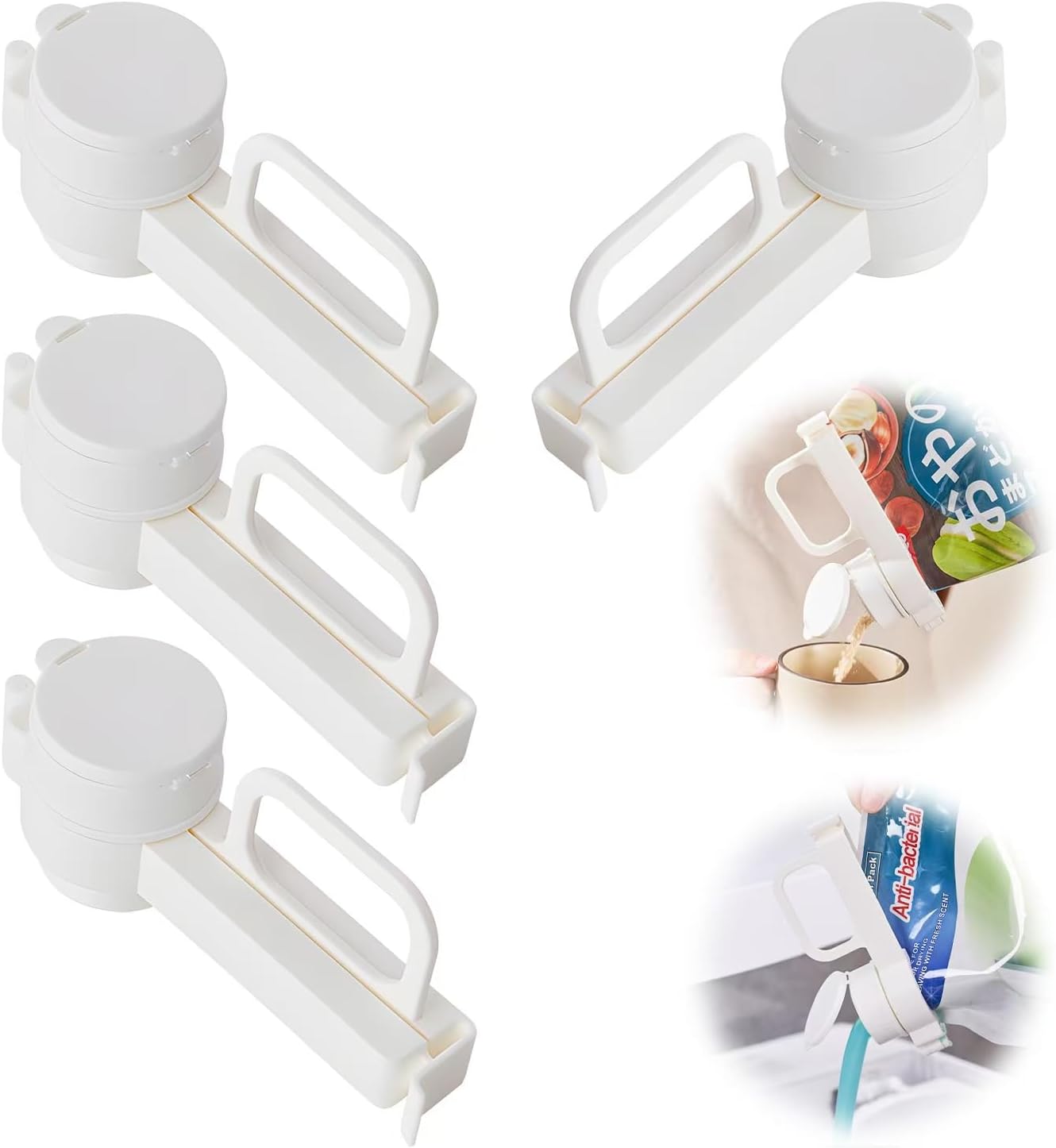Amazon.com: Miocololy Bag Clips with Pour Spout, Spouts Reusable ...