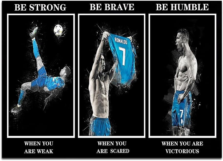 Yasswete Póster de Cristiano Ronaldo Be Strong Be Brave Be Humble ...
