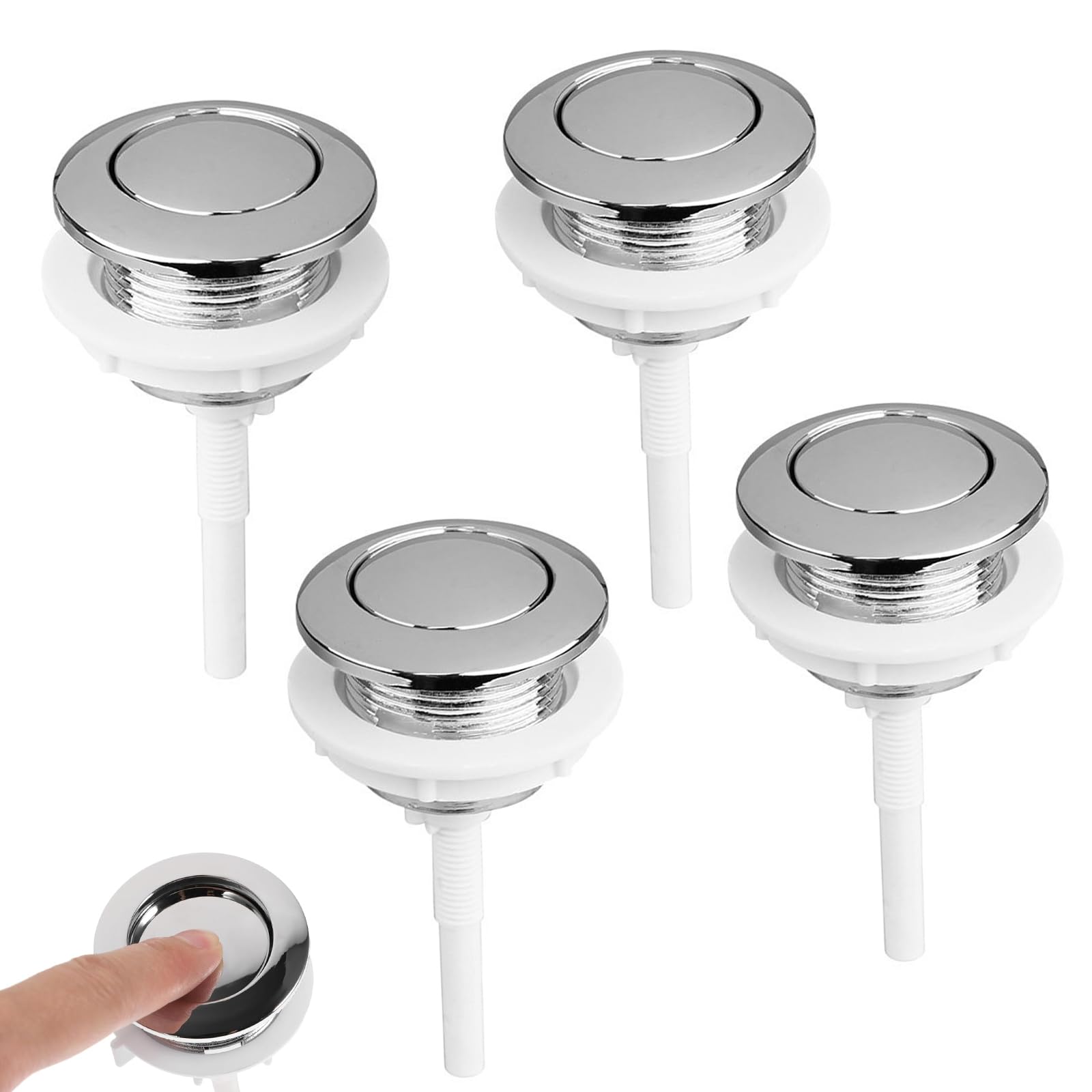 4 Pcs Toilet Flush Button, 38mm Single Flush Toilet Push Buttons, Push ...