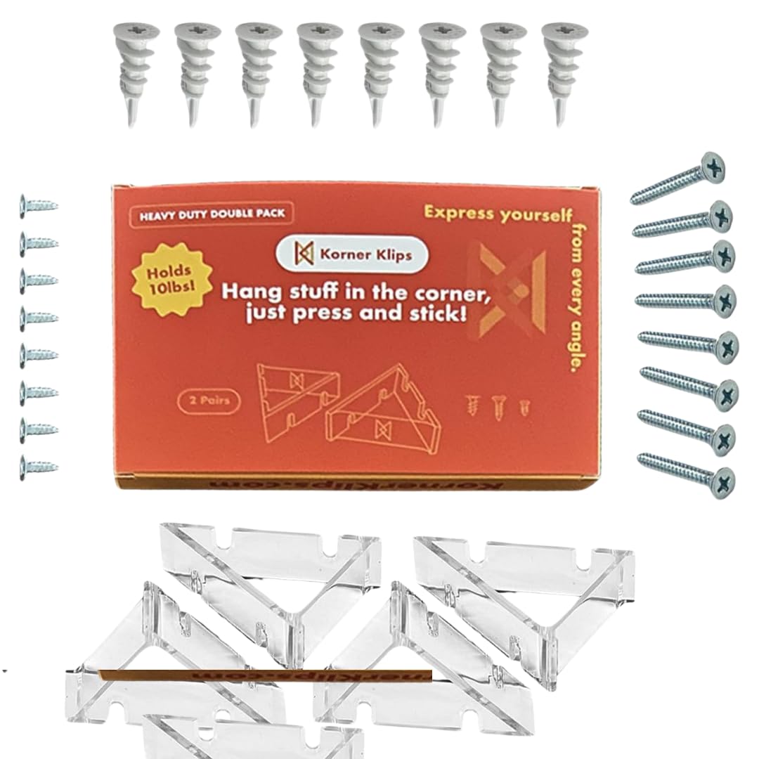 Korner Klips Picture Hanging Kit, Corner Hanger & Picture Hanging ...