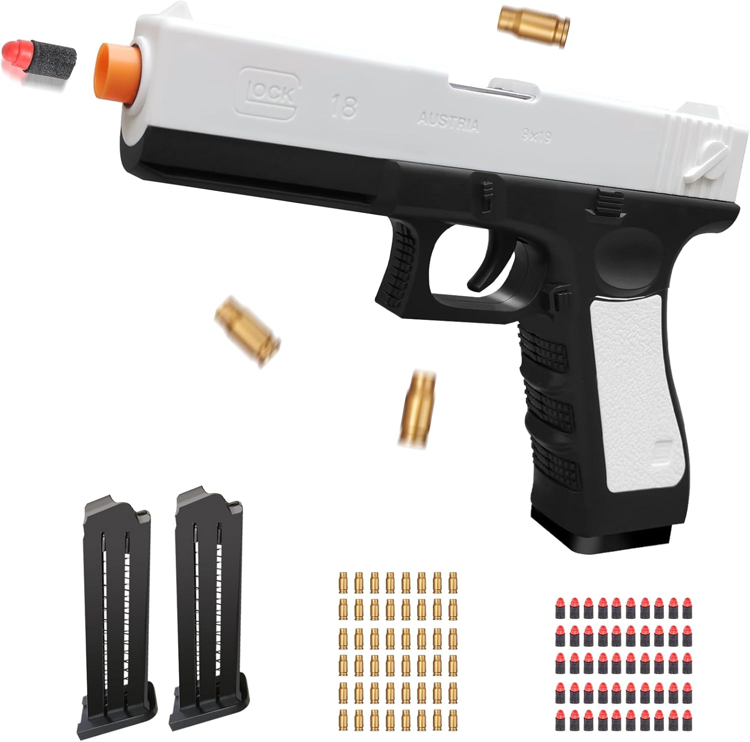 Amazon.com: Zanktony Soft Bullet Toy Gun - Blaster with Shell Ejecting ...