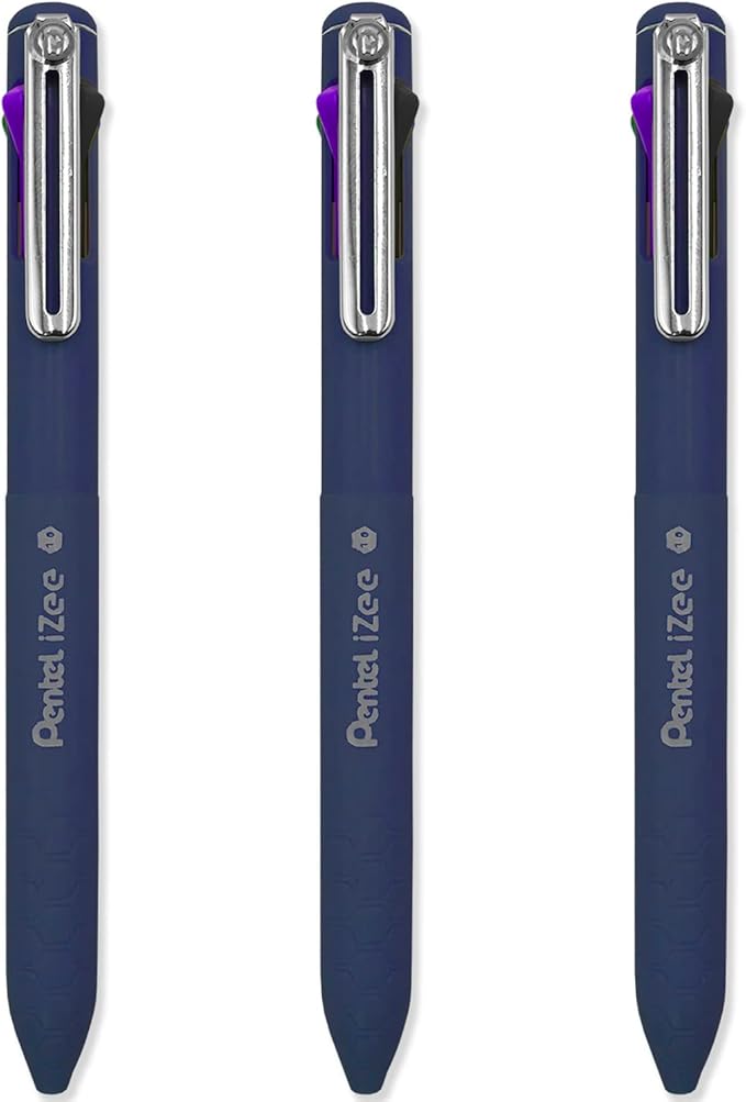 Pentel iZee 4 Colour Ballpoint Pen - Deep Violet Barrel - Multi Ink ...