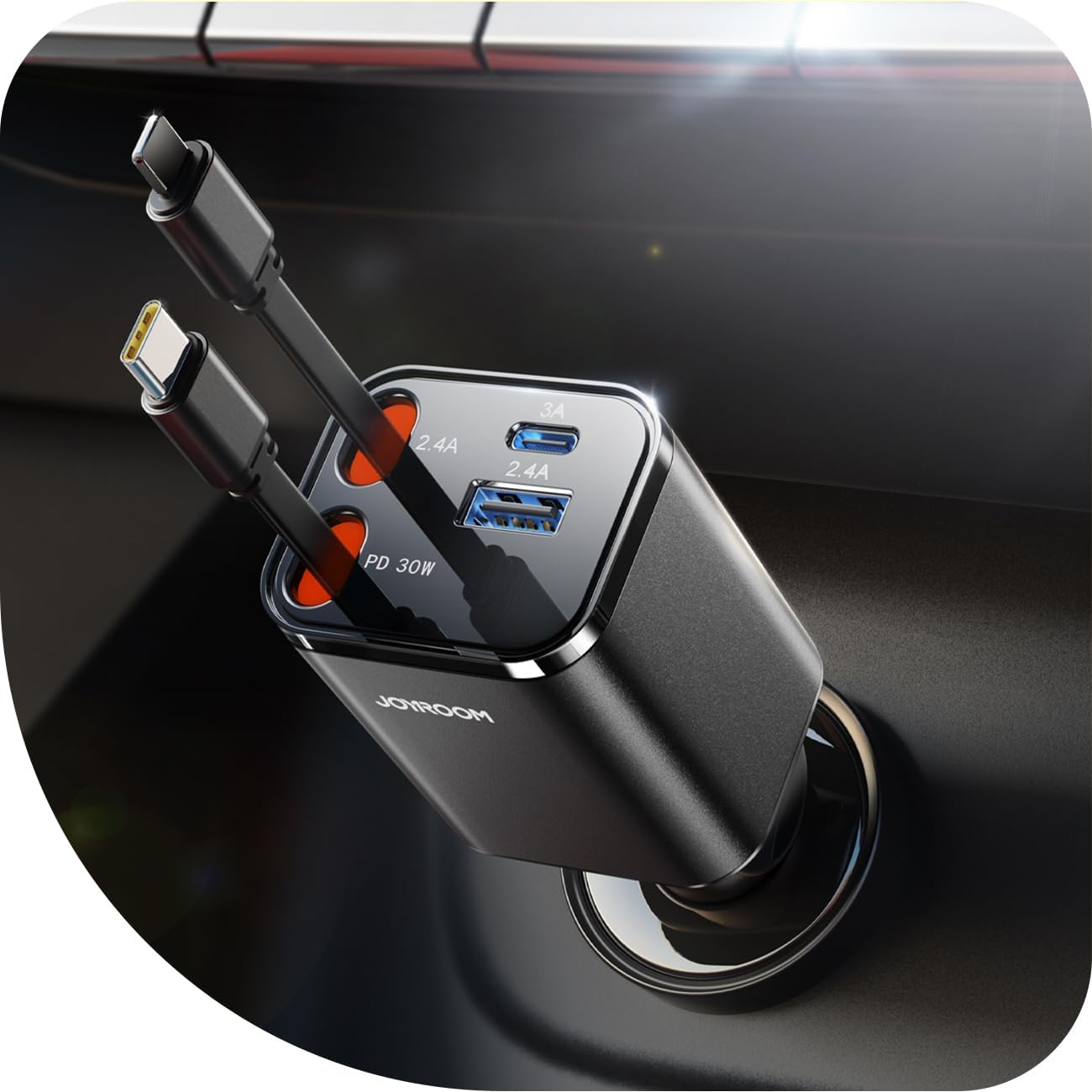 Amazon.com: [2025 Compact] 4 in 1 Retractable Car Phone Charger 87W,PD3 ...