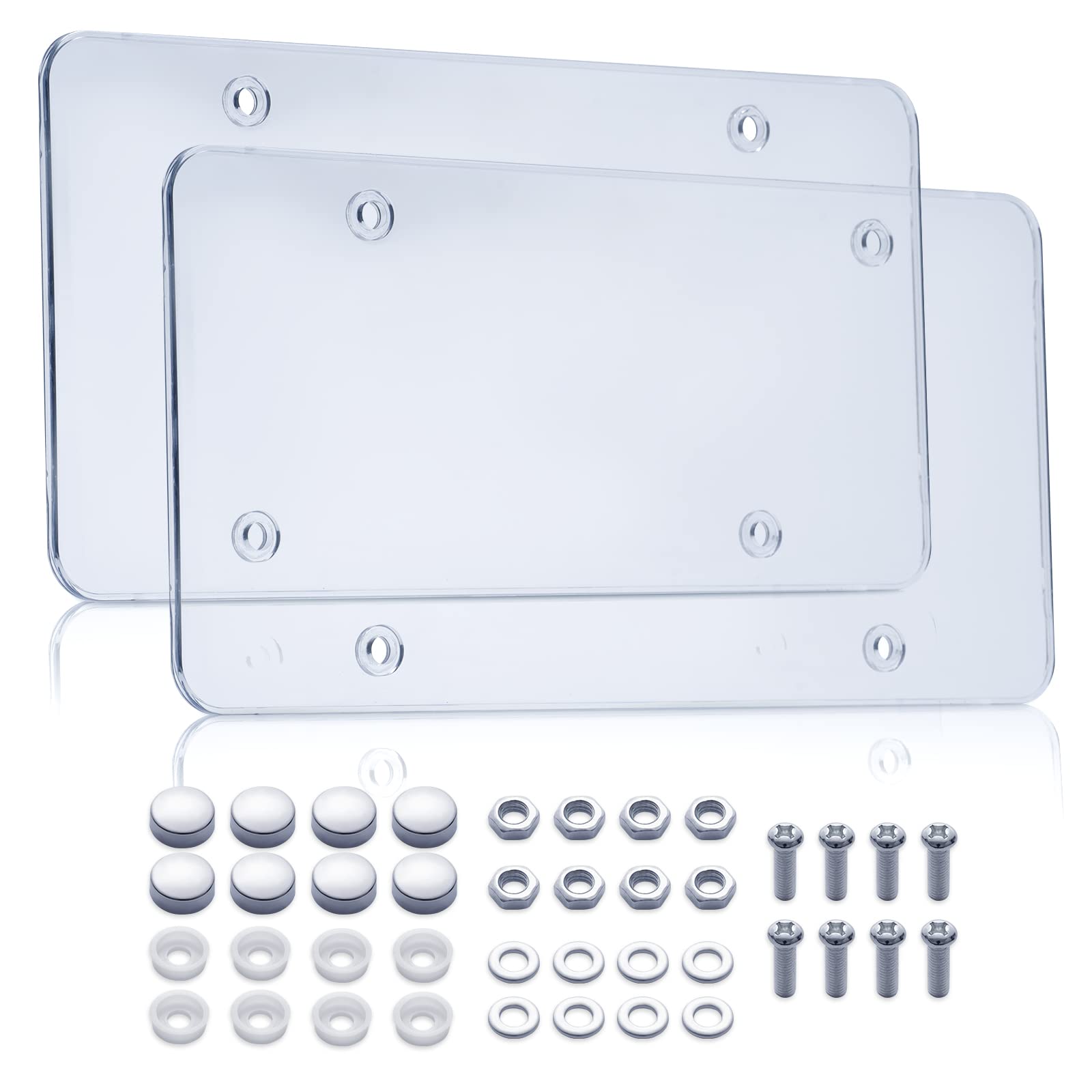 WildAuto License Plate Cover,2Pack Flat Car License Shields Frame with ...