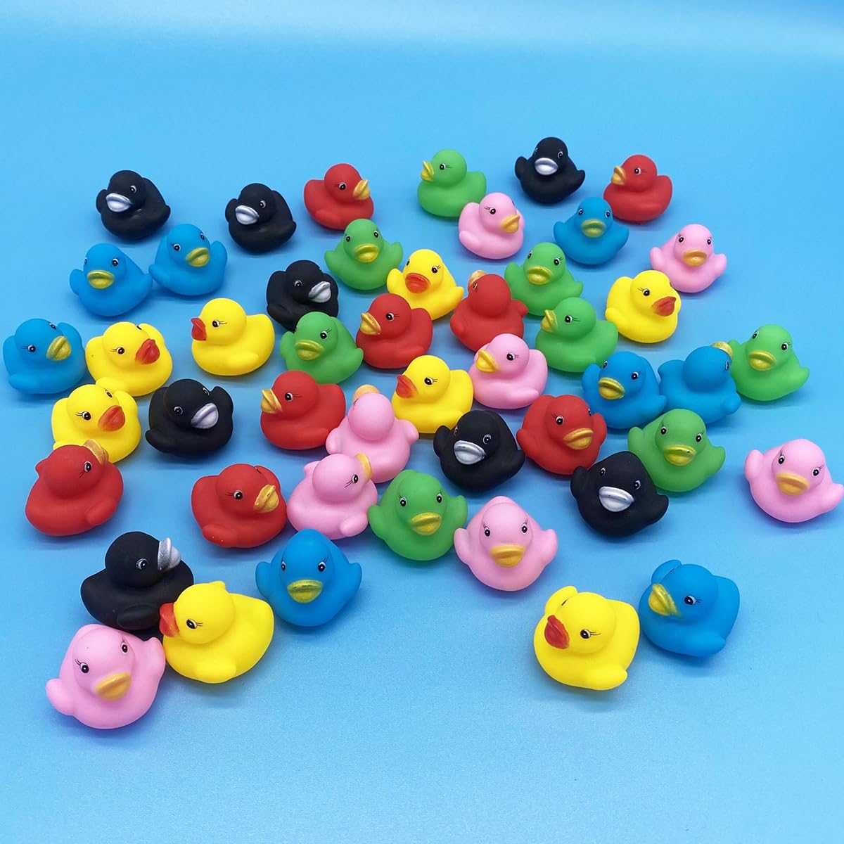 50 Pcs Assorted Ducks for Kids,Float and Squeeze Sound Baby Bath Duck ...