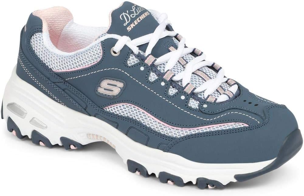 Amazon.com | Skechers Women's D'Lites Life Saver, Navy/White/Light Blue ...